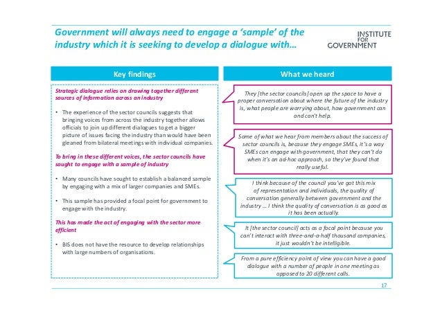 Creating and sustaining an effective strategic dialogue with business