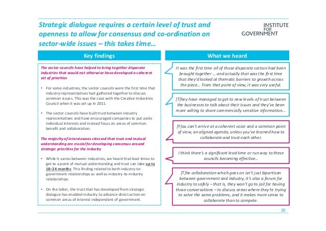 Creating and sustaining an effective strategic dialogue with business