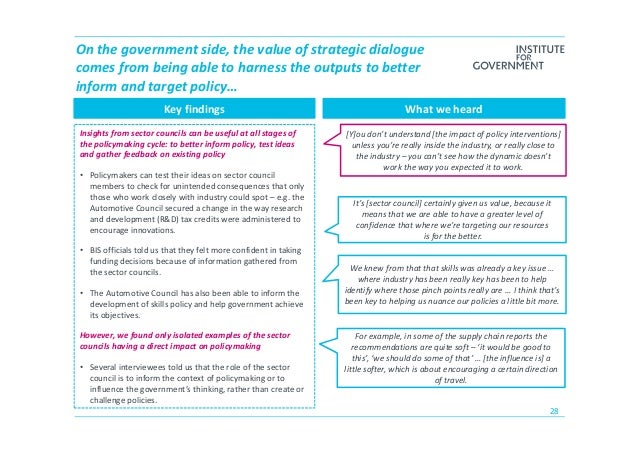 Creating and sustaining an effective strategic dialogue with business