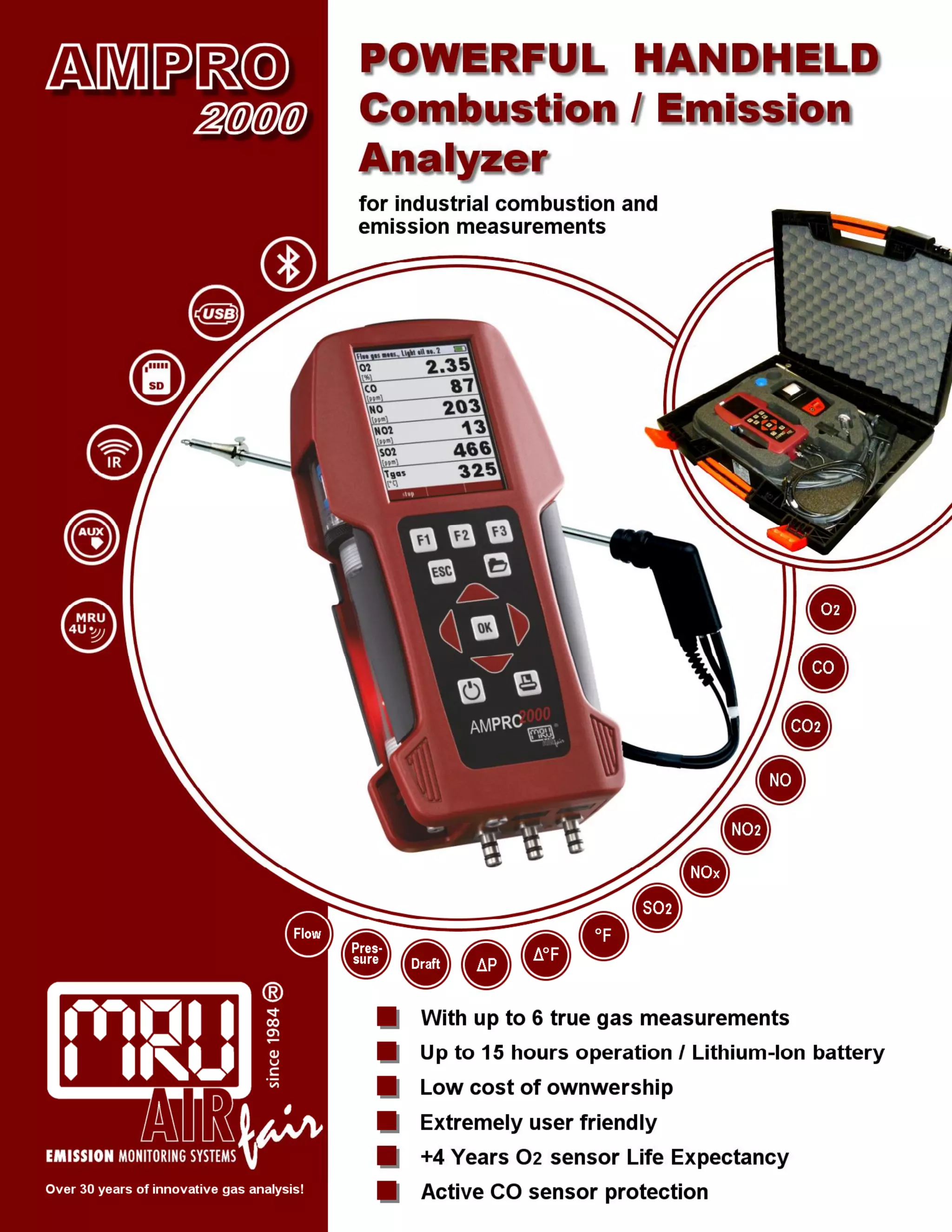 MRU AMPRO 2000 Gold| Handheld Combustion Gas Analyzer | PDF | Chemistry | Science