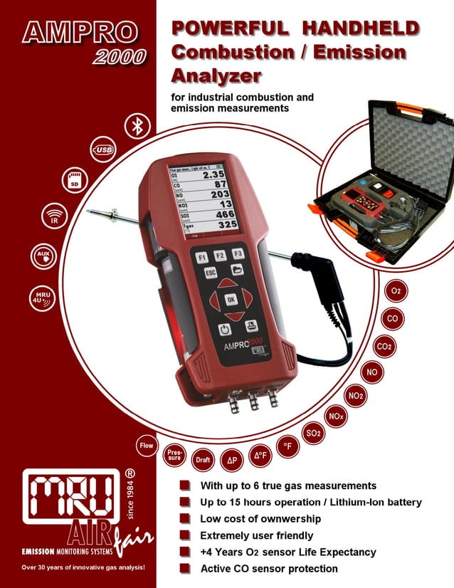 MRU AMPRO 2000 Gold| Handheld Combustion Gas Analyzer | PDF | Chemistry ...