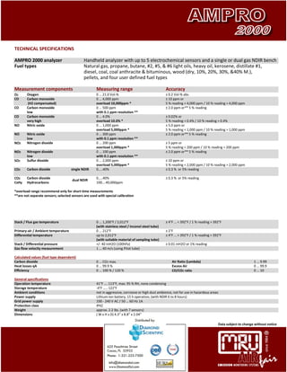 MRU AMPRO 2000 Gold| Handheld Combustion Gas Analyzer | PDF | Chemistry | Science