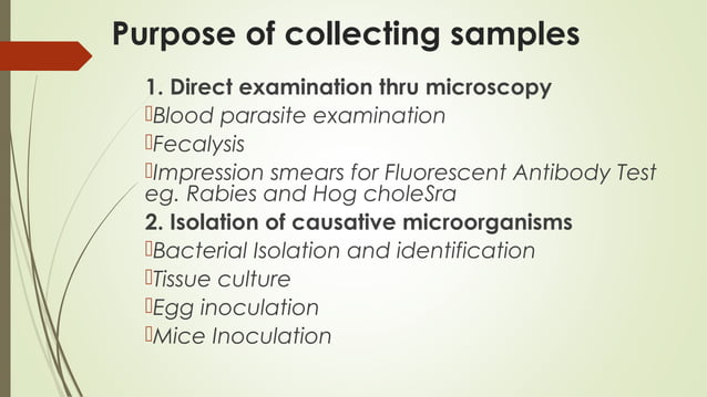 Collection and Handling of Specimens for Laboratory Diagnosis | PPT