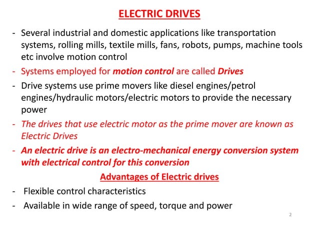 Concept And Dynamics Of Electric Drive - Block Diagrams And Equations | PPT