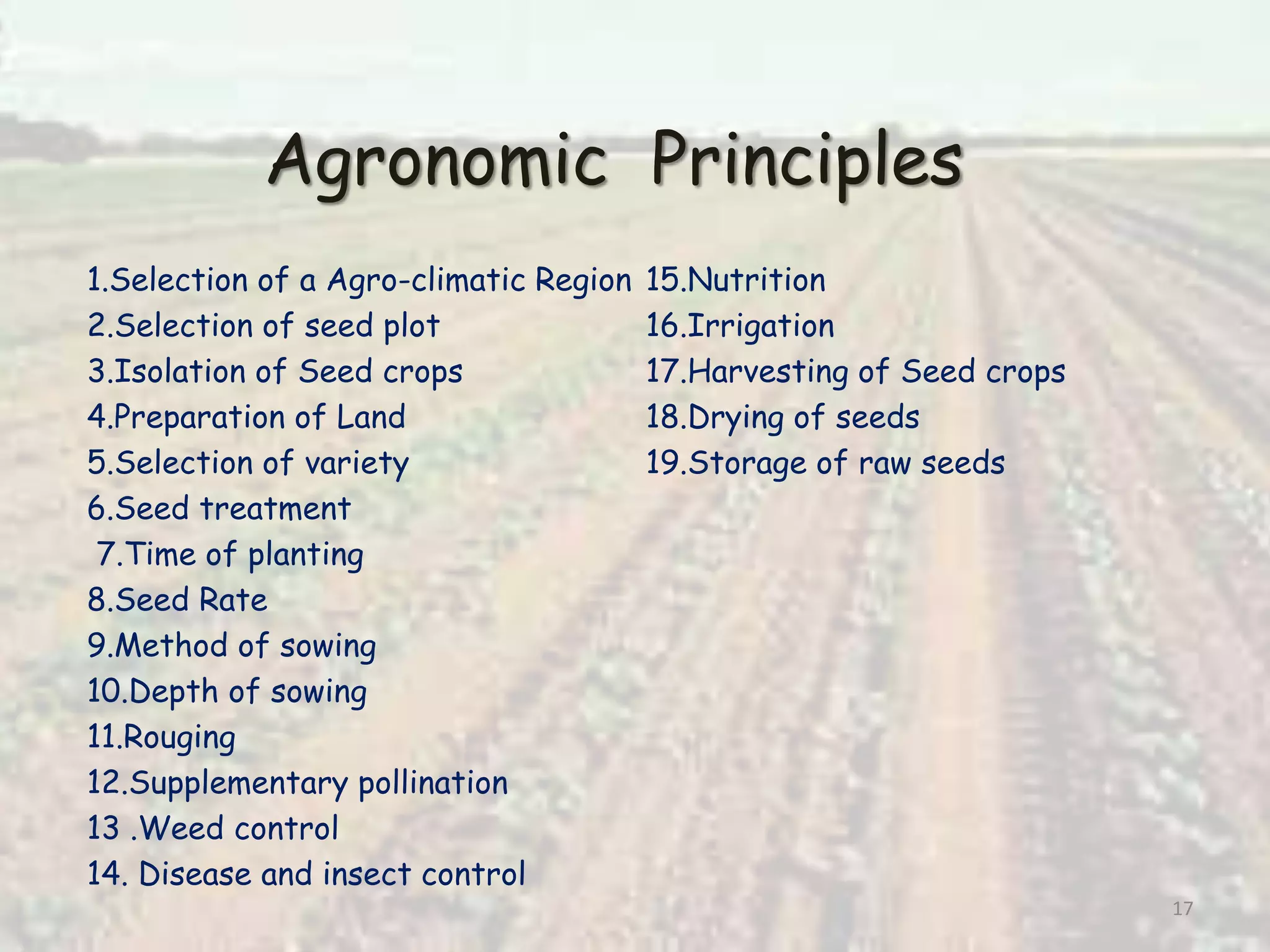 Principles of vegetable seed production | PPTX