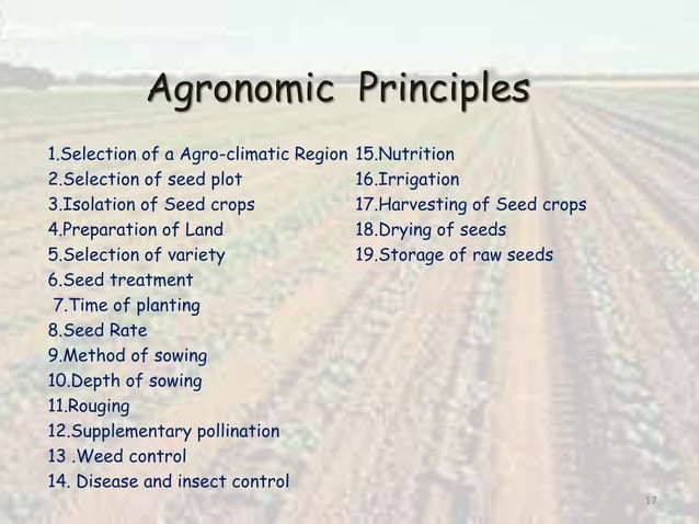 Principles of vegetable seed production | PPTX | Agriculture | Industries