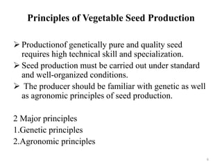 Principles of vegetable seed production | PPTX