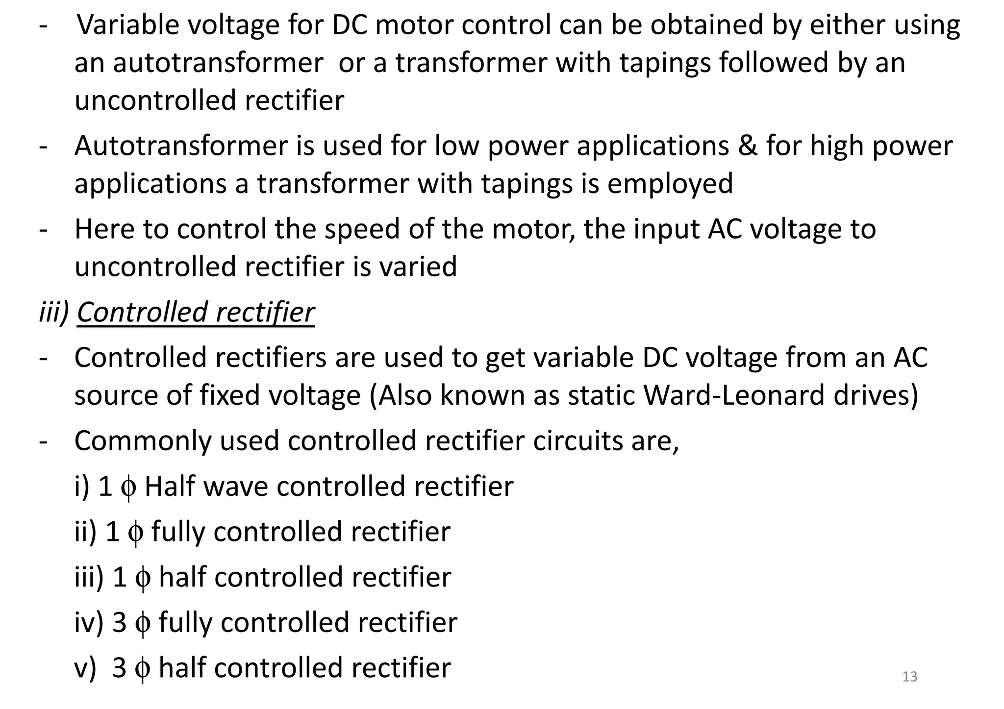DC Motor Drives - Single Phase And Three Phase Rectifier Controlled Drives | PDF | Radio Control ...