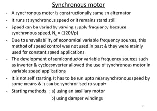 Speed Control Of Synchronous Motor - Synchronous Reluctance Motor | PDF