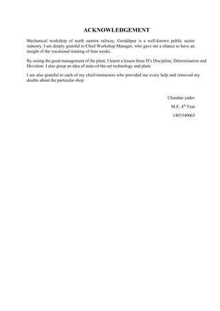 RAILWAY SUMMER TRAINING REPORT | PDF