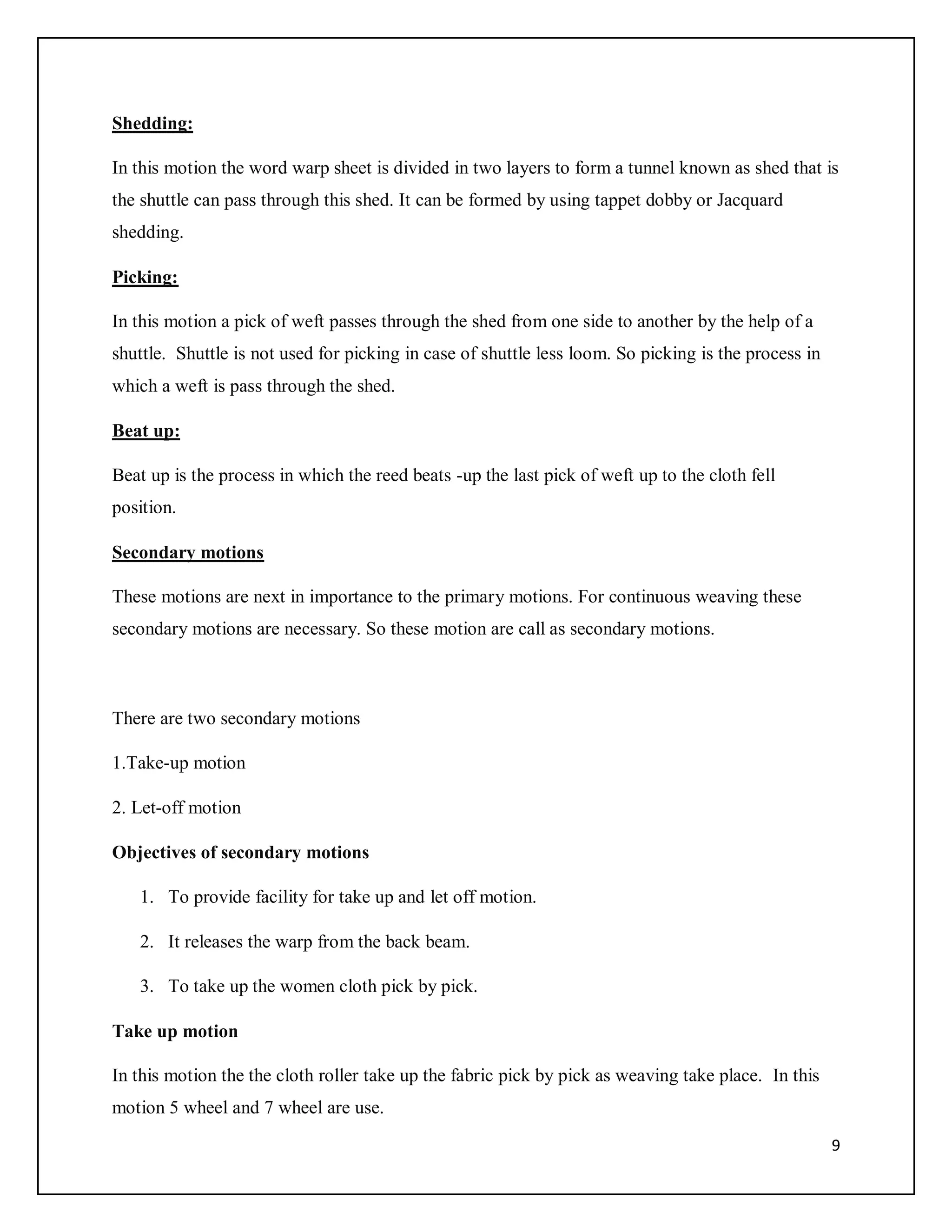 Study on Basic structure of a Loom/Weaving machine .pdf
