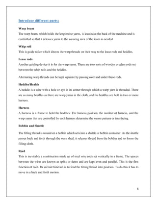 Study on Basic structure of a Loom/Weaving machine .pdf