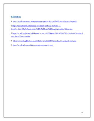 Study on Basic structure of a Loom/Weaving machine .pdf