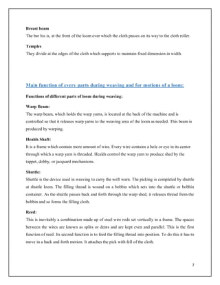 Study on Basic structure of a Loom/Weaving machine .pdf