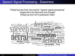 Speech (and Signal) Processing in India and Elsewhere | PDF