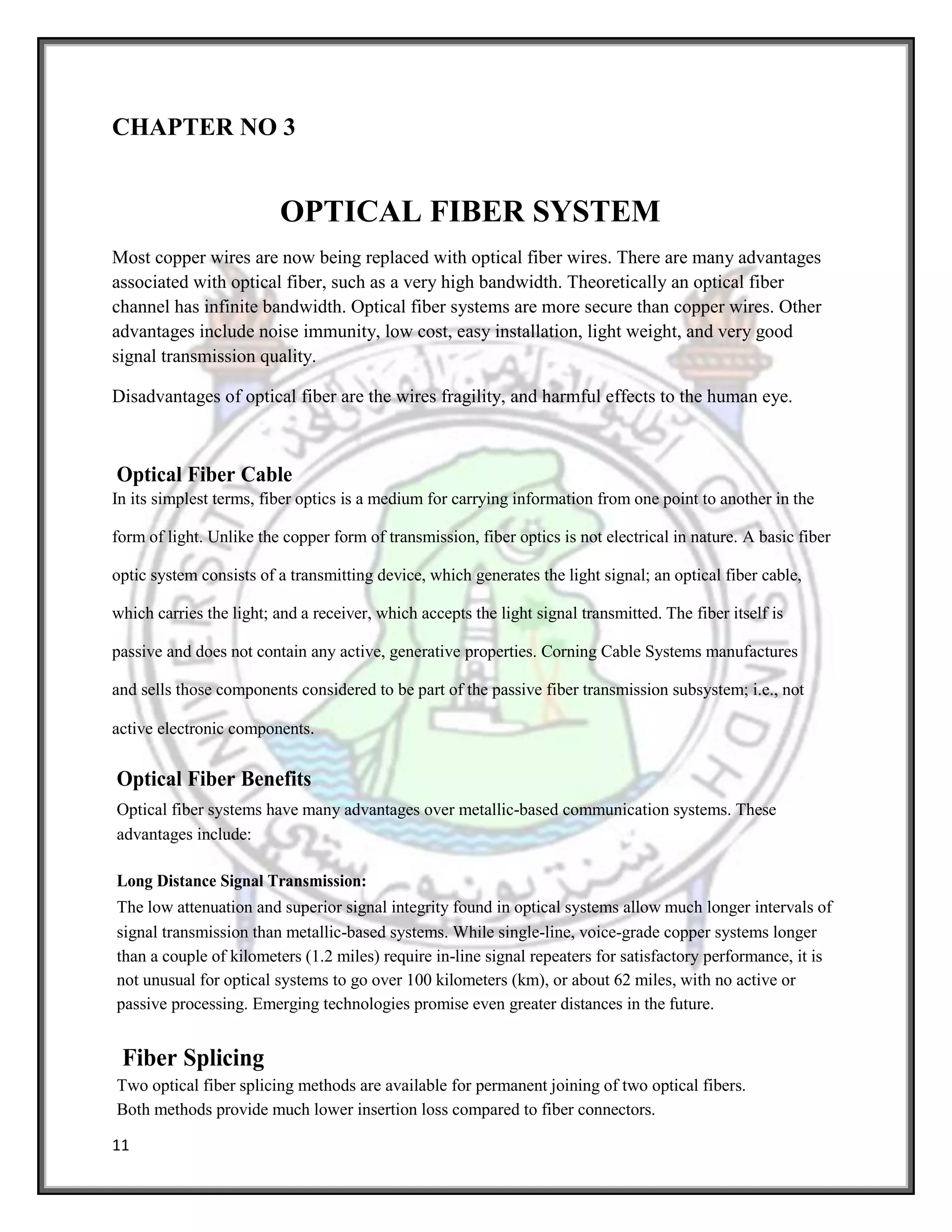 Internship ptcl report, optical fiber system, switching, transmission | PDF