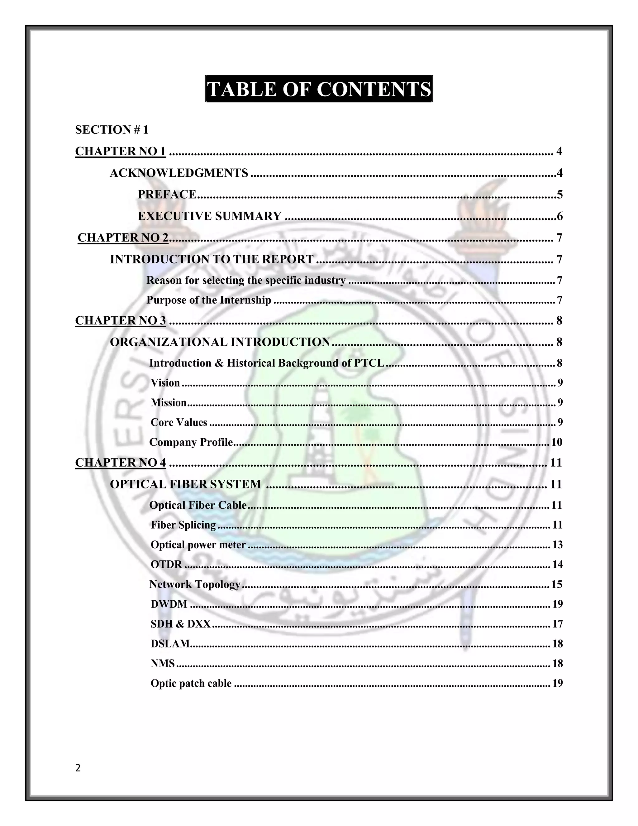 Internship ptcl report, optical fiber system, switching, transmission | PDF