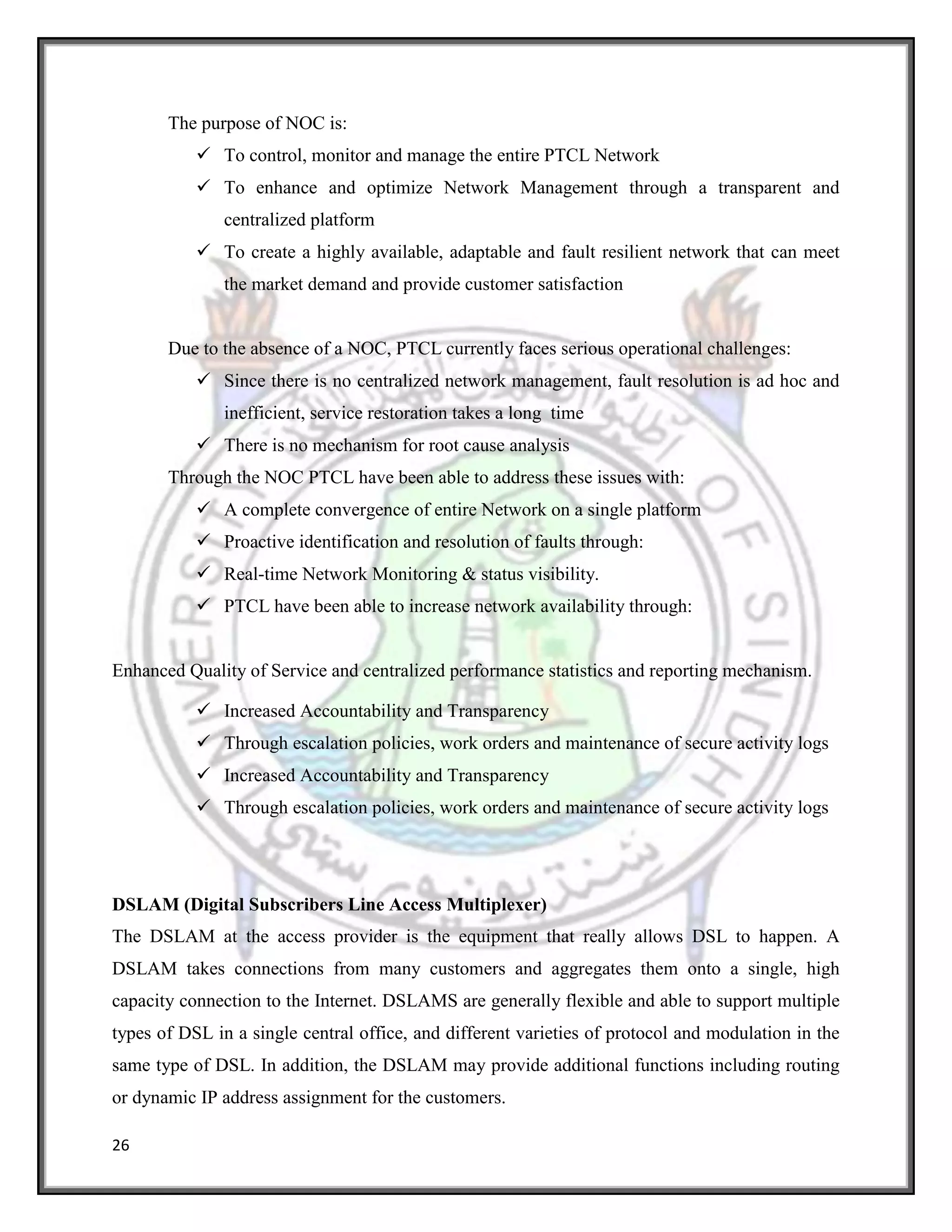 Internship ptcl report, optical fiber system, switching, transmission | PDF