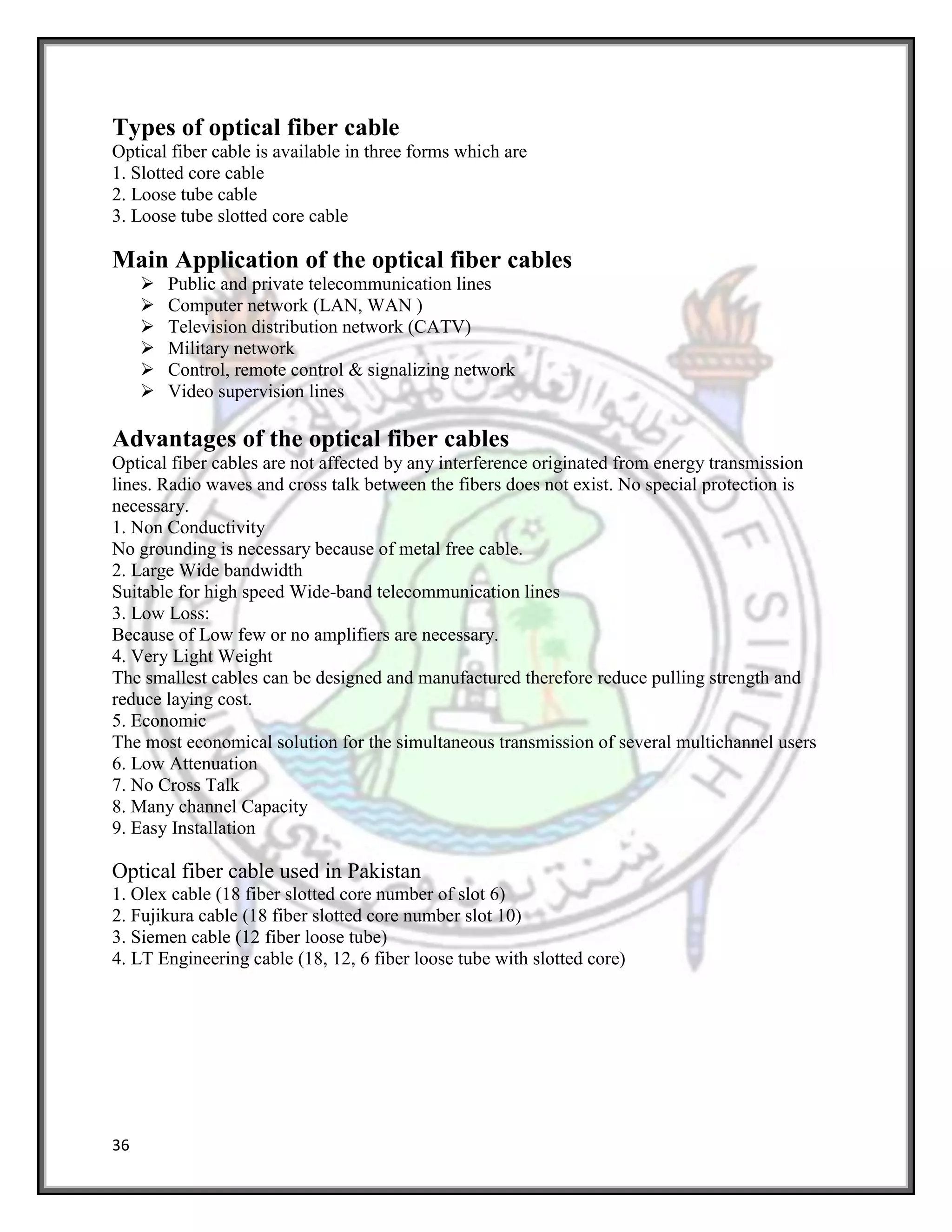 Internship ptcl report, optical fiber system, switching, transmission | PDF