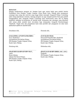 Contoh Kertas Kerja - Anugerah Pelajar Cemerlang IPGKTAA 2013 | DOCX