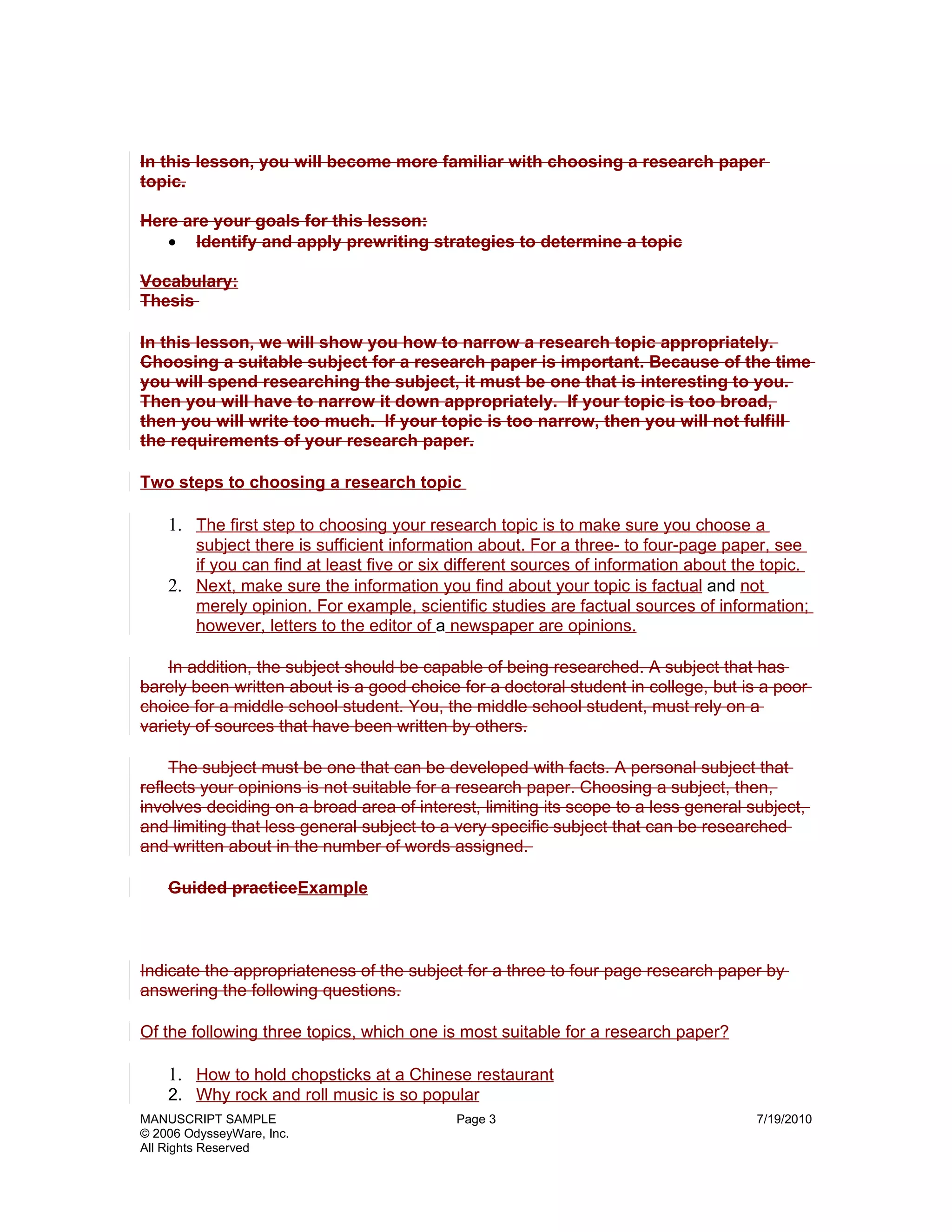 Edited manuscript sample middle school textbook | DOC
