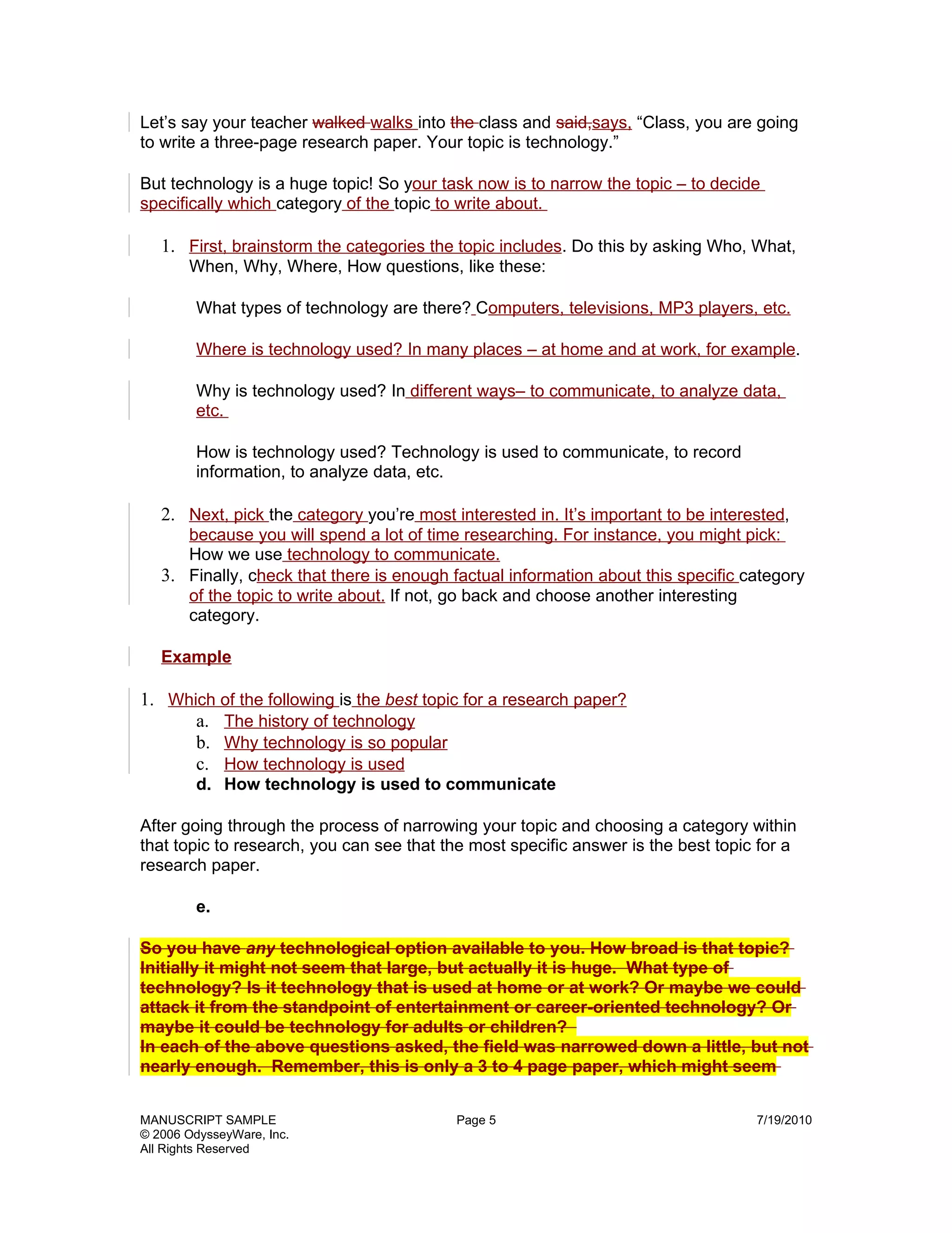 Edited manuscript sample middle school textbook | DOC
