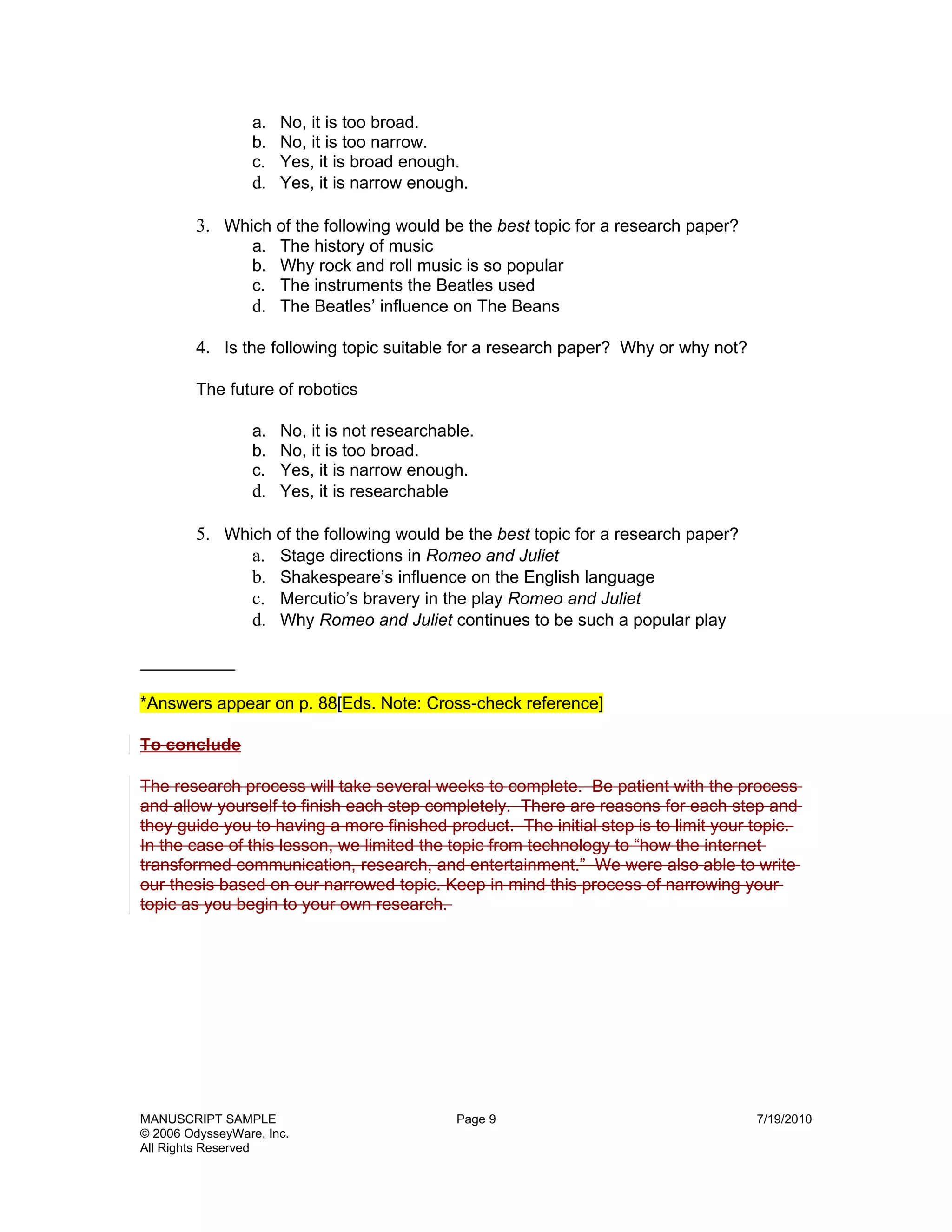 Edited manuscript sample middle school textbook | DOC