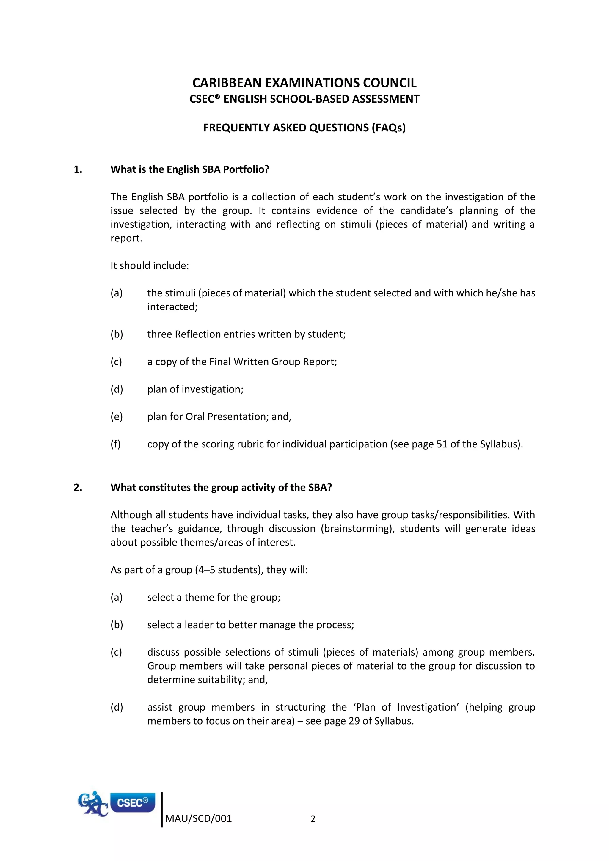 CXC Caribbean Secondary Education Certificate (CSEC) English | PDF