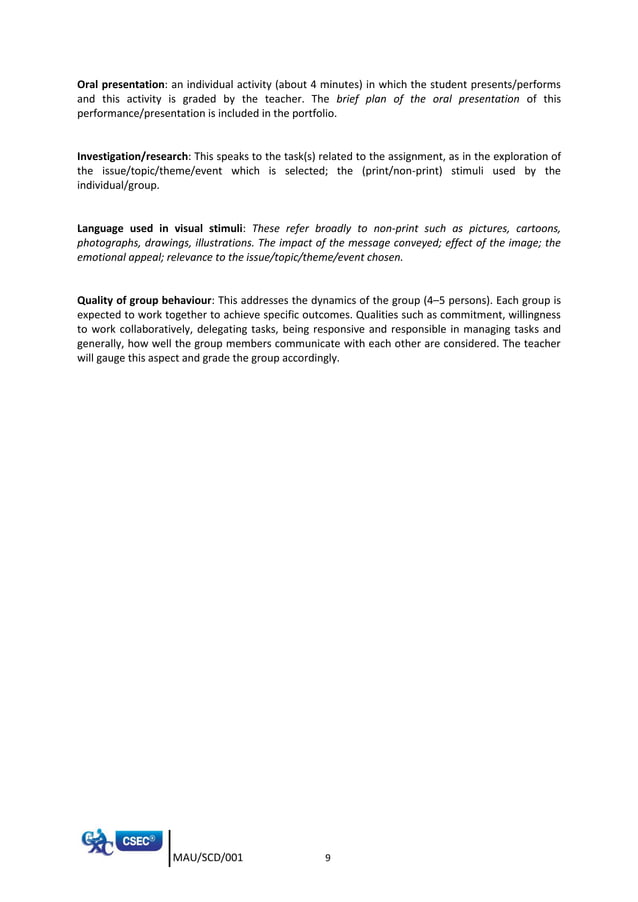 CXC Caribbean Secondary Education Certificate (CSEC) English | PDF ...