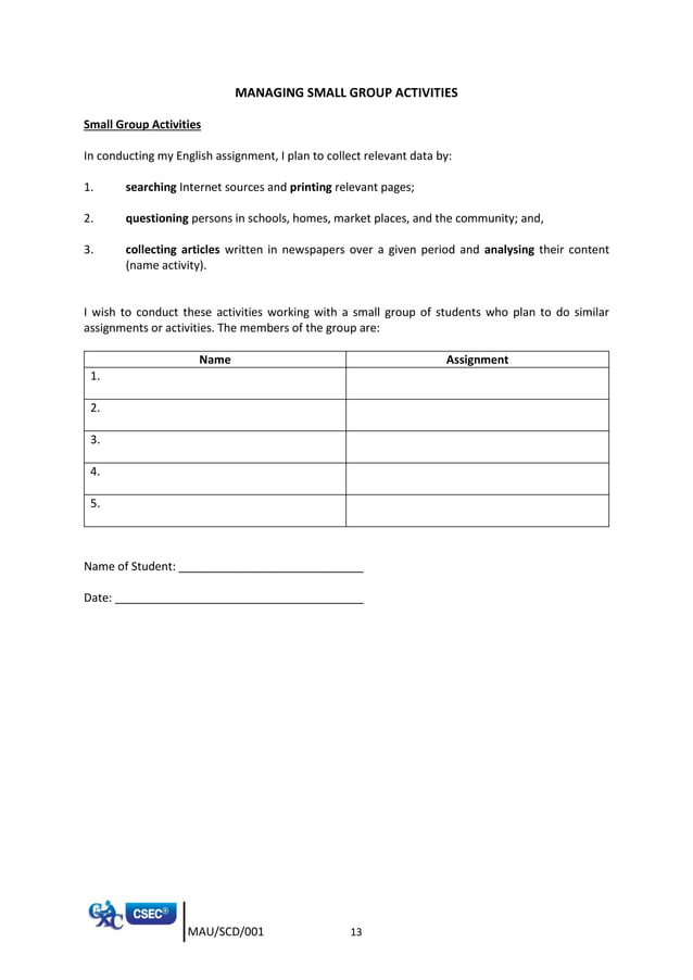 CXC Caribbean Secondary Education Certificate (CSEC) English | PDF ...