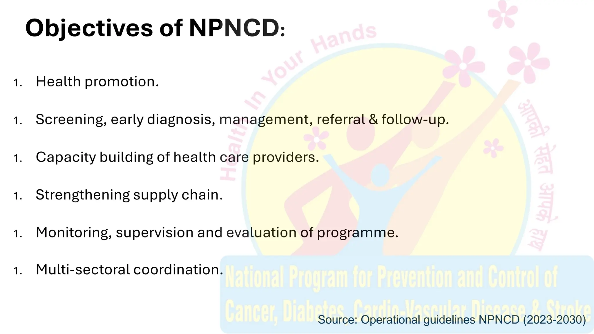 National programme for prevention and control of non communicable ...