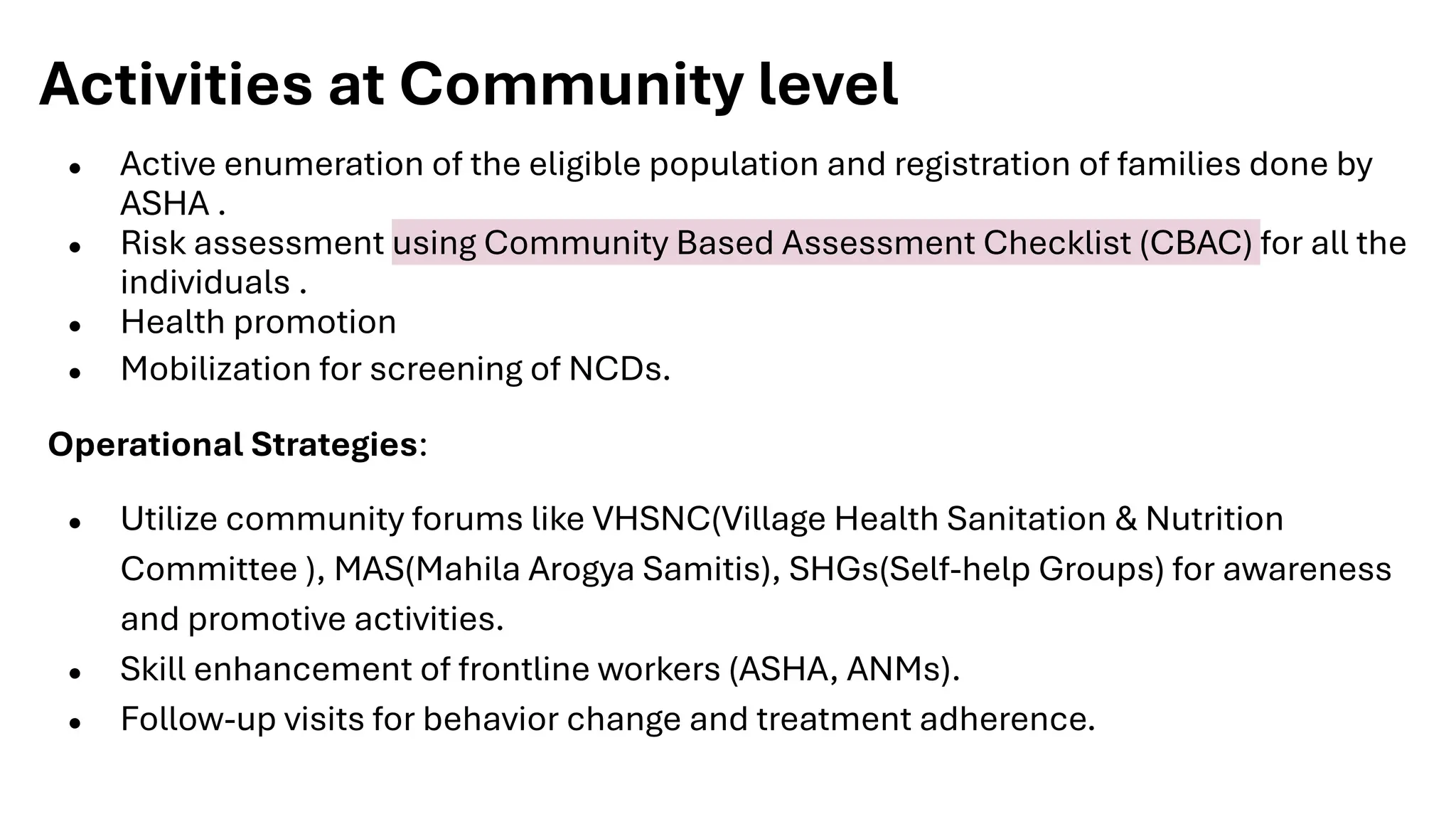 National programme for prevention and control of non communicable ...