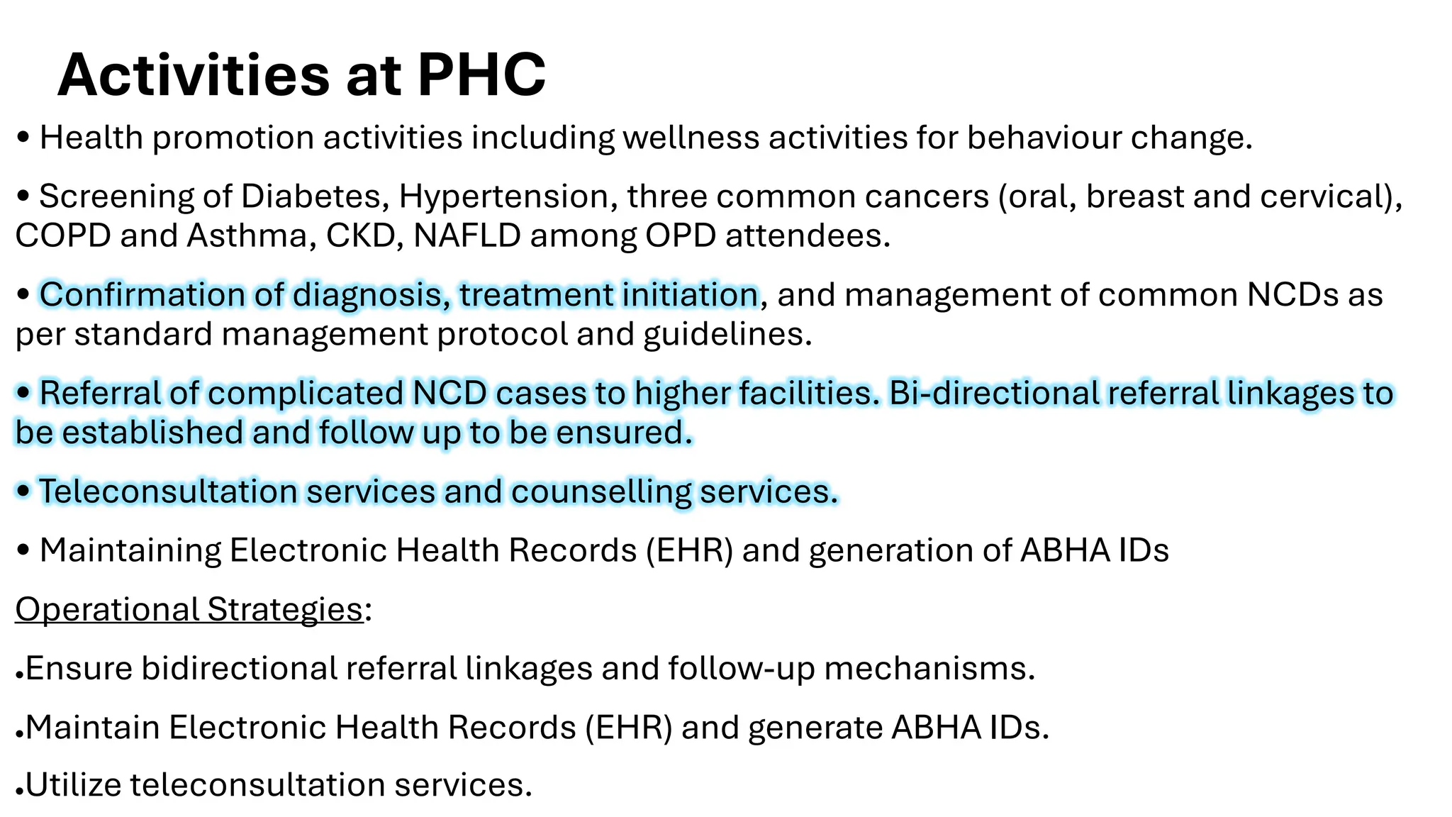 National programme for prevention and control of non communicable ...