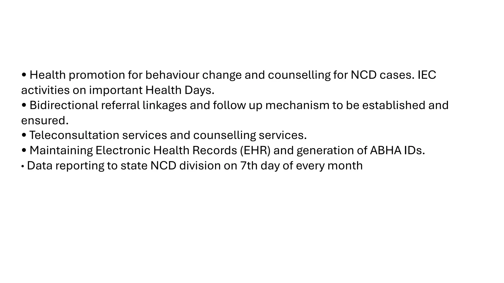 National programme for prevention and control of non communicable ...