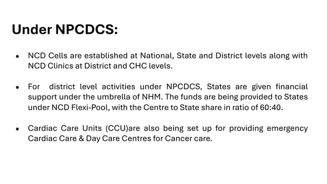 National programme for prevention and control of non communicable ...