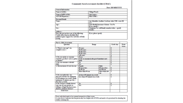 National programme for prevention and control of non communicable ...