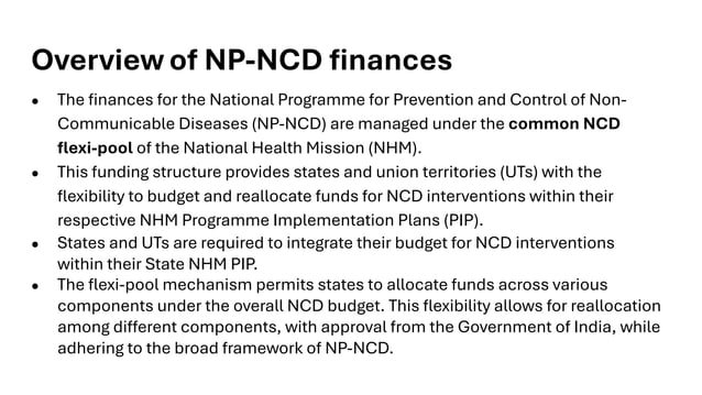 National programme for prevention and control of non communicable ...