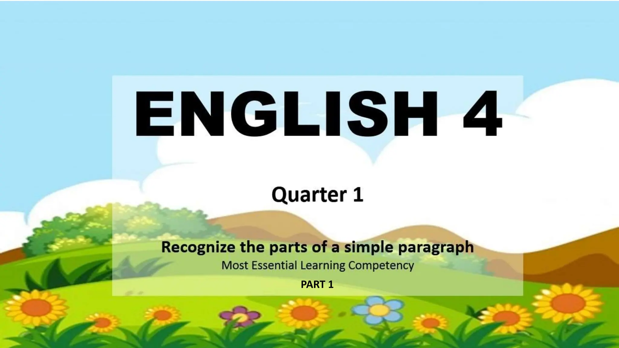 Recognizing the Simple Parts of a Paragraph.pptx