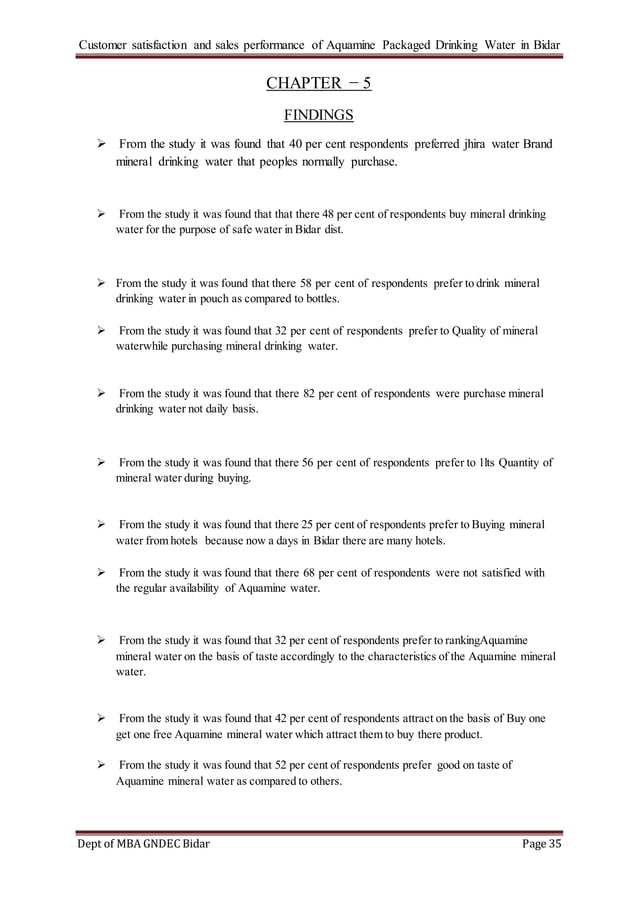 packaged drinking water project report | DOCX