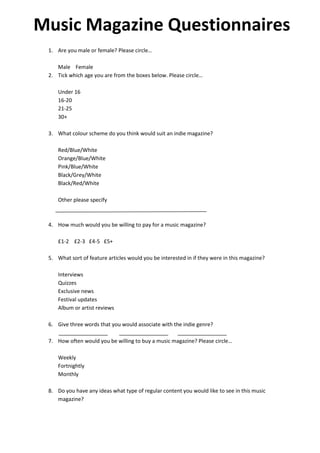 Questionnaire | DOCX