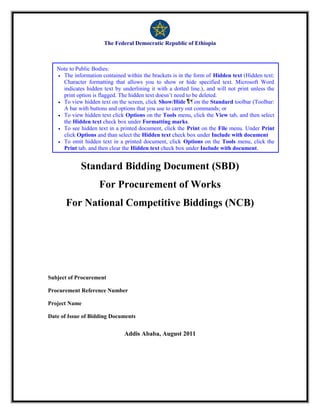 Edited sbd works (ncb)final november 2011 version | DOC