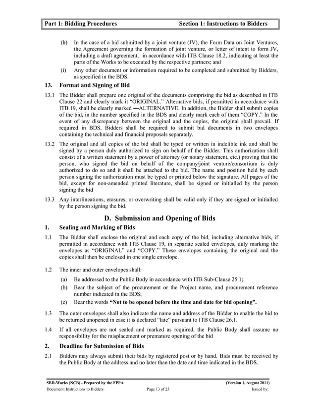 Edited sbd works (ncb)final november 2011 version | DOC