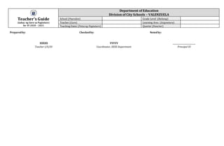Edited teachers guide-template | PPT