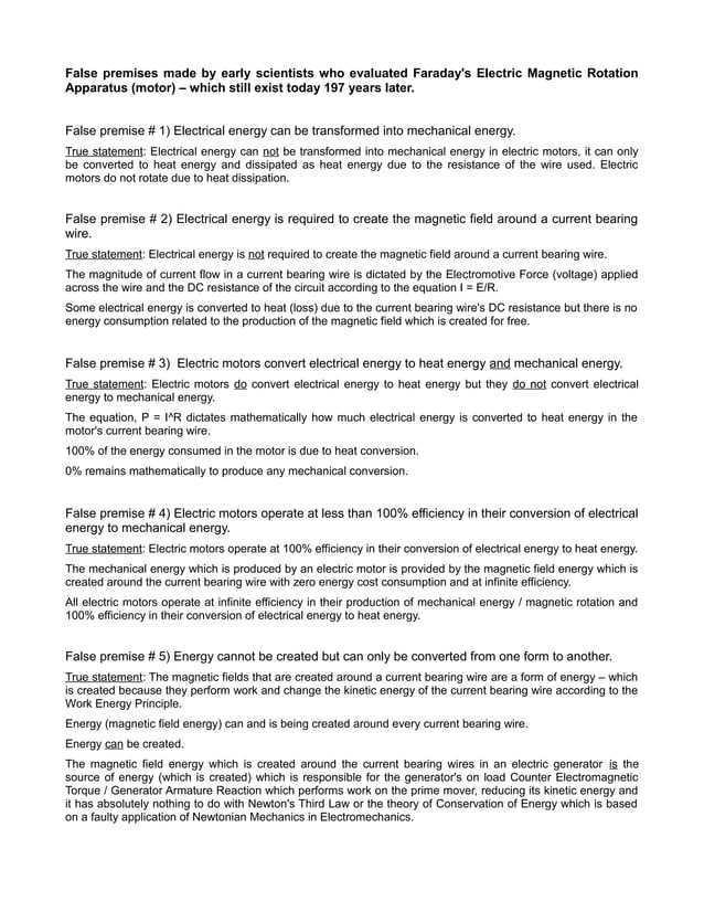 EDITED Thane C. Heins Michael Faraday Correction Experiment RE ...
