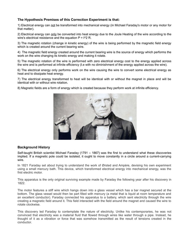 EDITED Thane C. Heins Michael Faraday Correction Experiment RE ...