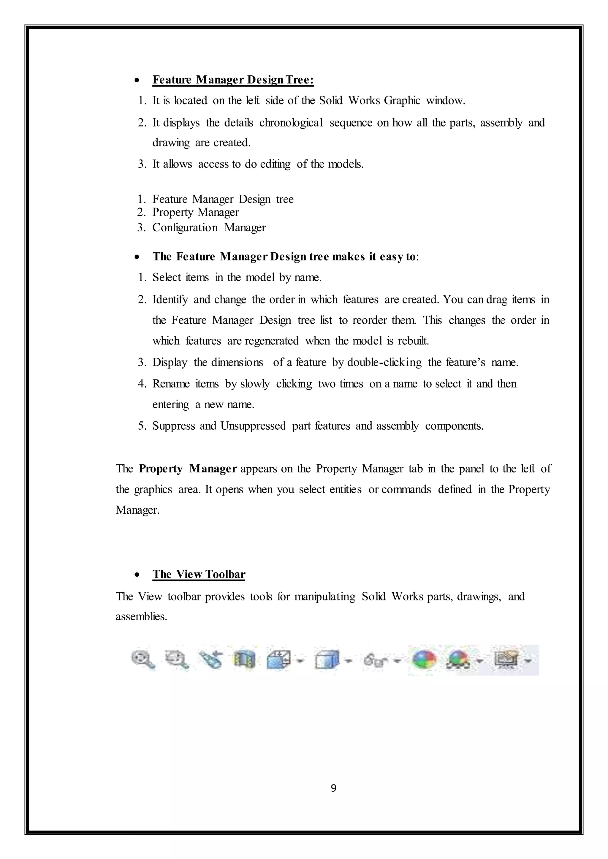 training report_of_solid_works_and_autocad(Major Training) | DOCX