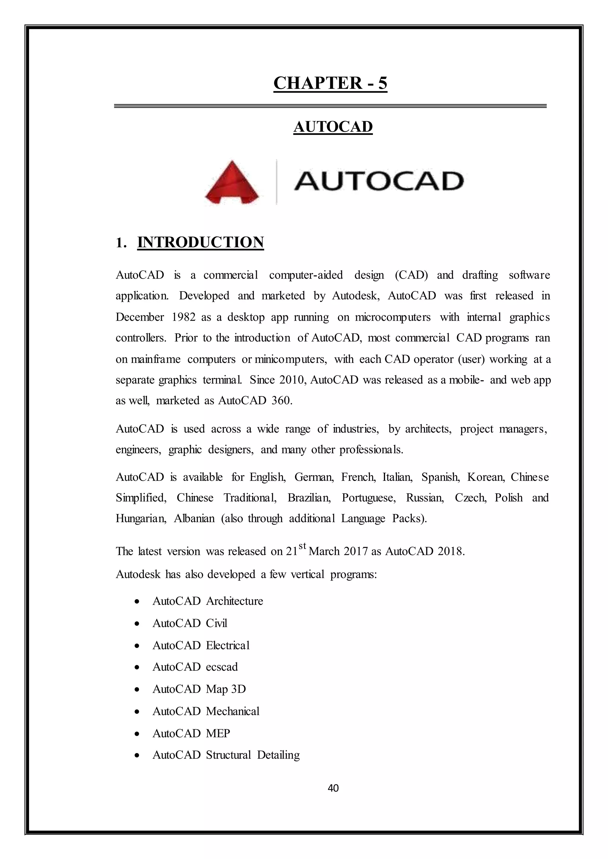training report_of_solid_works_and_autocad(Major Training) | DOCX