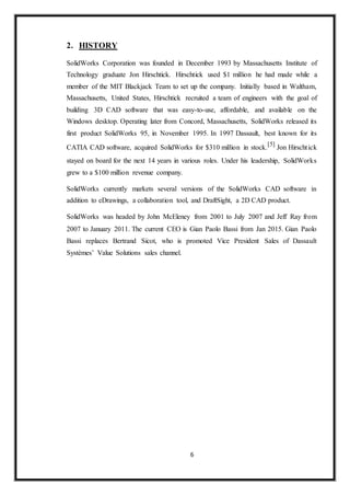 training report_of_solid_works_and_autocad(Major Training) | DOCX
