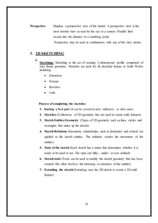 training report_of_solid_works_and_autocad(Major Training) | DOCX