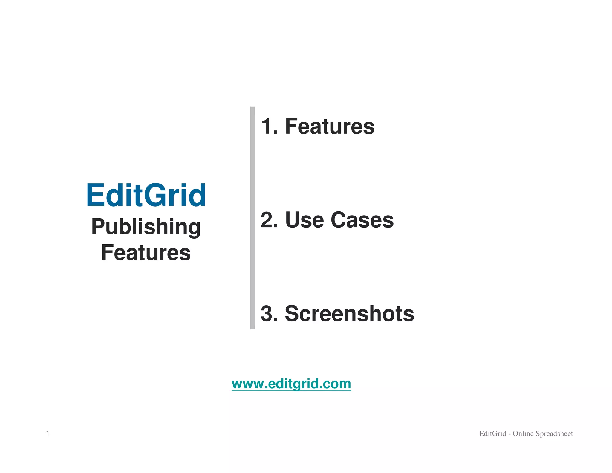 Edit Grid Publishing Features | PDF